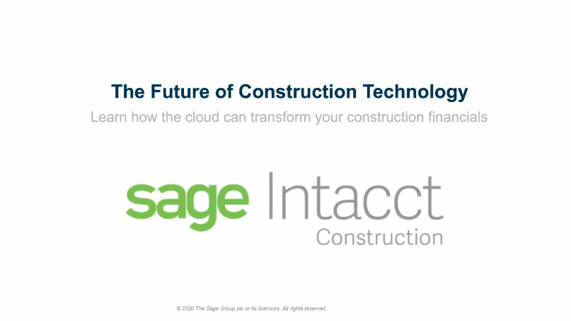 Sage Intacct Cloud Accounting: Construction - DSD Business Systems