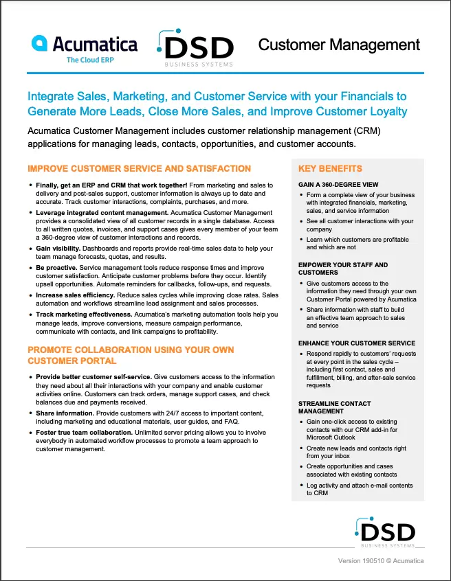 Acumatica CRM: Sales Automation - DSD Business Systems