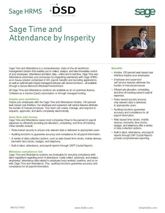 Sage Time & Attendance by Insperity - DSD Business Systems