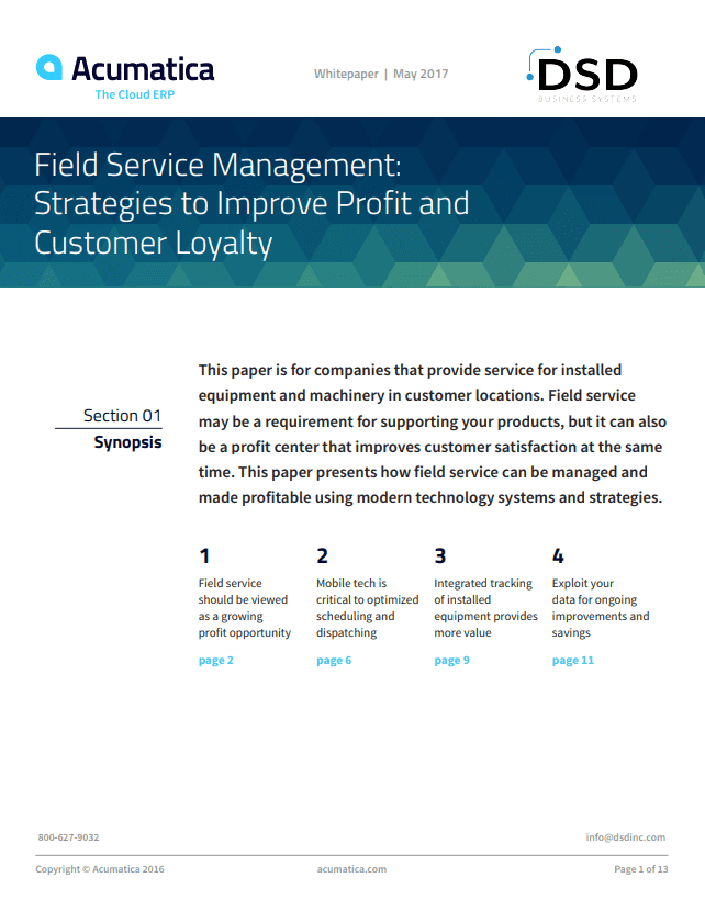 Acumatica Field Service Management eBook - DSD Business Systems