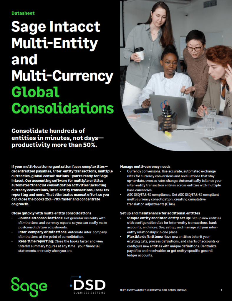 Sage Intacct Multi-Entity and Multi-Currency Global Consolidations